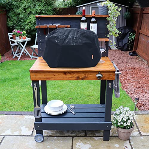 TRAVELIT Cover for Ninja Woodfire Outdoor Grill, Waterproof Grill Cover for Ninja OG701 Grill Smoker, Fade and UV Resistant Outdoor Grill Accessories Heavy-Duty BBQ Cover (Cover Only)