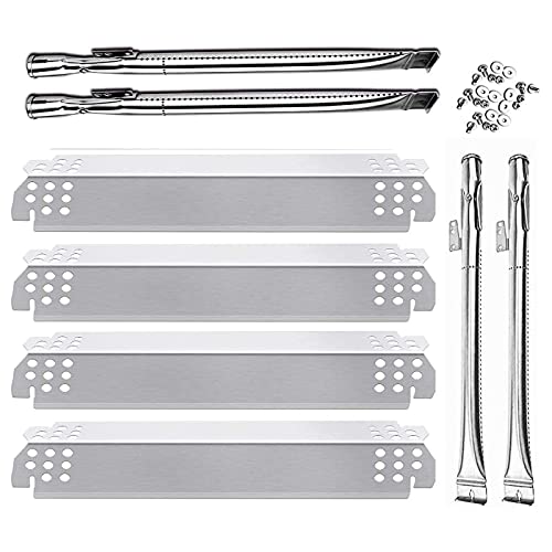 Dongftai SG20-0888Z (4-Pack) Heat Shield and Grill Burner Replacement Parts for Nexgrill 4 Burner 720-0830H, 720-0783E, 720-0830D, 720-0888N, 720-0888 Grill Burner Tube and Heat Plates Shield Tent