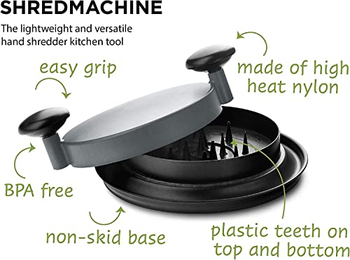 Chicken Shredder Shred Machine, Alternative to Bear Claws Meat Shredder for Pulled Pork Red Beef and Chicken (Gray)