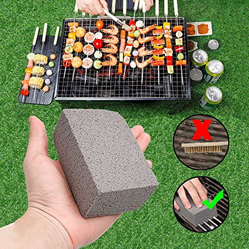 4 Pack Grill Stone Cleaning Block, Ecological Grill Cleaning Brick Block - Perfect for Removing Stains of BBQ Grills, Racks, Flat Top Cookers and More