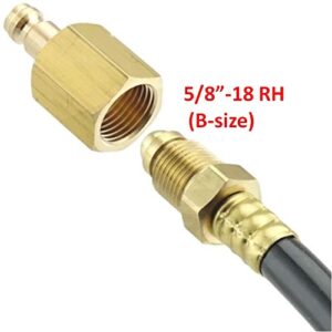 WeldingCity Adapter for Hose Quick Connection Male Gas Plug 0.355" (9mm) to Female 5/8"-18 RH B-size