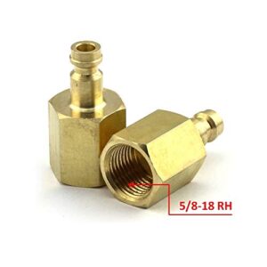 WeldingCity Adapter for Hose Quick Connection Male Gas Plug 0.355" (9mm) to Female 5/8"-18 RH B-size