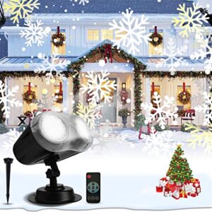 christmas snowflake projector lights,christmas projector lights outdoor indoor waterproof light projector for snow decorative snowflake lighting with remote timer for xmas halloween holiday