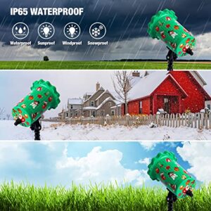 Christmas Projector Lights Outdoor Red and Green Starry Projection Light with Remote Control LED Outdoor Light Projector Waterproof Landscape Spotlights for Xmas Holiday Halloween Yard Patio Garden