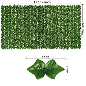 DearHouse Artificial Ivy Privacy Fence - 177.17x68.89inch Artificial Hedges Fence and Faux Ivy Vine Leaf Decoration for Outdoor Indoor Garden Decor