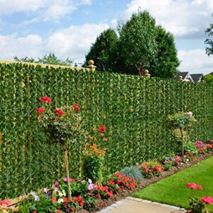 DearHouse Artificial Ivy Privacy Fence - 177.17x68.89inch Artificial Hedges Fence and Faux Ivy Vine Leaf Decoration for Outdoor Indoor Garden Decor