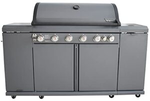 rustler2 six (6) burner gas grill center & kitchen island by brand-man grills