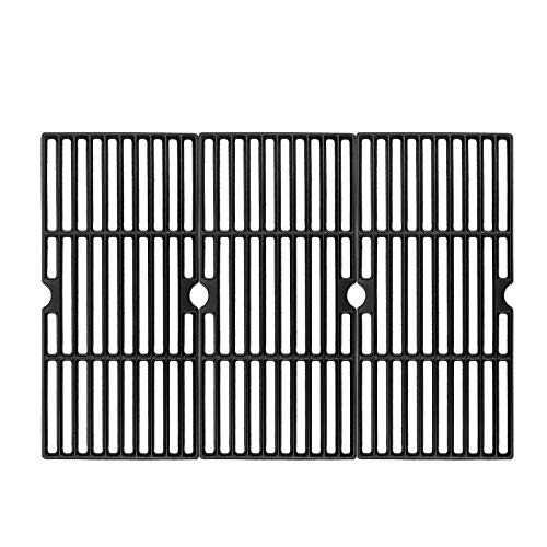 Hisencn Grill Grates Replacement for Charbroil Advantage 463343015, 463344015, 463344116, Kenmore, Advantage Gas2coal Parts 463340516, G467-0002-W1, 16 15/16" Cast Iron Cooking Grids, 3-Pack