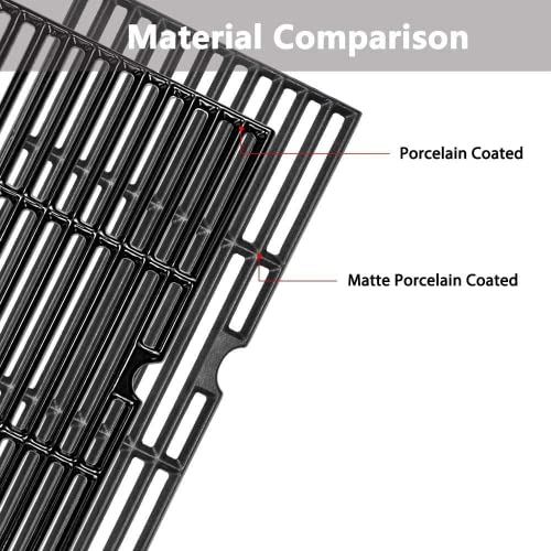 Hisencn Grill Grates Replacement for Charbroil Advantage 463343015, 463344015, 463344116, Kenmore, Advantage Gas2coal Parts 463340516, G467-0002-W1, 16 15/16" Cast Iron Cooking Grids, 3-Pack