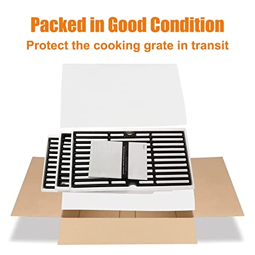 Hisencn Grill Grates Replacement for Charbroil Advantage 463343015, 463344015, 463344116, Kenmore, Advantage Gas2coal Parts 463340516, G467-0002-W1, 16 15/16" Cast Iron Cooking Grids, 3-Pack