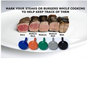 Steak Pinz - Grill Safe, Reusable Nylon Food Markers for Marking Desired Grilling Temperature, Spiciness, or Marking Dietary Restrictions - Made in The USA. (Pack of 32 Pinz