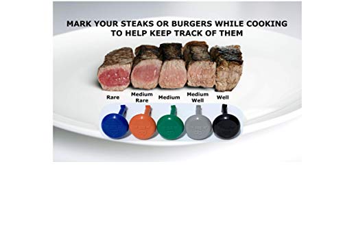 Steak Pinz - Grill Safe, Reusable Nylon Food Markers for Marking Desired Grilling Temperature, Spiciness, or Marking Dietary Restrictions - Made in The USA. (Pack of 32 Pinz