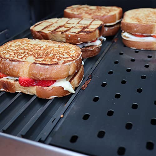 GrillGrate - 12" Grill Grates - 2 Panel Sear Station for Pellet Grills, with Grate Tool, Highly Conductive, Easy to Clean, Perfect Sear Marks (SS12)