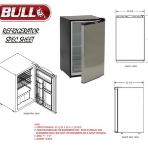 AMS Fireplace | Bull GRILLS outdoor 30" The Outlaw grill Natural Gas with Single Side Burner, Stainless Steel Sink, Grill Cover, Refrigerator, Door & Drawer Combo with 5 in 1 BBQ Tool Set-FREE Bio-Ethanol Table-top Fire pit