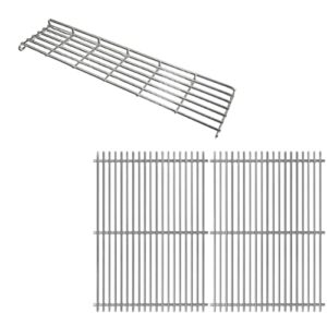 qulimetal weber stainless steel warming rack and 66095 grates for weber genesis ii/lx 300 series ii e-310, ii e-330, ii e-335, ii s-335, ii lx s/e-340 (2017 and newer) gas grills