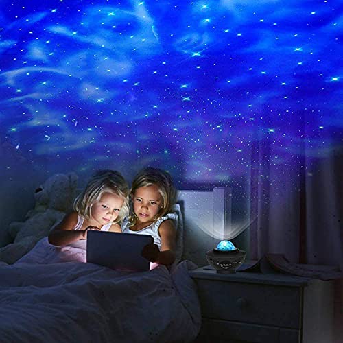 Star Projector, Ocean Wave Night Light Projector with Adjustable Lightness Remote Control Timer 10 Lighting Modes Built-in Music Speaker Galaxy Light for Kids Adult Bedroom Living Room