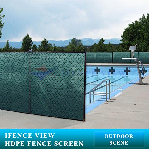 Ifenceview 5'x3' to 5'x50' Green Shade Cloth Fence Privacy Screen Fence Cover Mesh Net for Construction Site Yard Driveway Garden Pergolas Gazebos Canopy Awning UV Protection (5'x10')