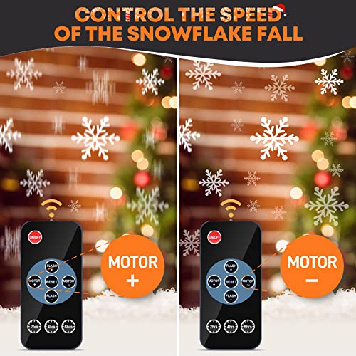 LOINTAIN Christmas Projector Snowflake Christmas Projector Lights Outdoor Indoor Holiday Light Projectors Snowfall with Remote Control