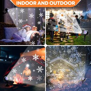 LOINTAIN Christmas Projector Snowflake Christmas Projector Lights Outdoor Indoor Holiday Light Projectors Snowfall with Remote Control