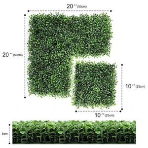 Goasis Lawn Artificial Hedge Boxwood Fence Plant, UV Protected Privacy Screen Outdoor Indoor Use, Garden Fence Backyard Home Decor Greenery Walls, 6 Pack