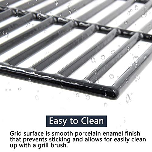 Hongso 17 inch Porcelain Coated Cast Iron Grill Grids Grates for Nexgrill 4 Burner 720-0830H 720-0670A 720-0783E 720-0958A 5 Burner 720-0888N, Kenmore 41516106210 415.16106210 Uniflame GBC981, PCA192