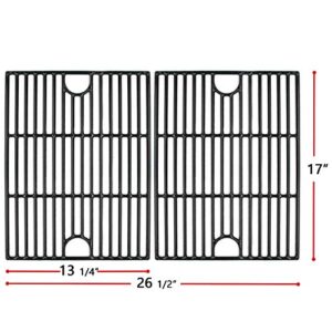 Hongso 17 inch Porcelain Coated Cast Iron Grill Grids Grates for Nexgrill 4 Burner 720-0830H 720-0670A 720-0783E 720-0958A 5 Burner 720-0888N, Kenmore 41516106210 415.16106210 Uniflame GBC981, PCA192