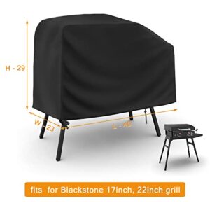 Griddle Cover for Blackstone, Covers for Blackstone 22 inch 17 inch Griddle, Waterproof Windproof Black Grill Covers-40 LX23 WX29 H