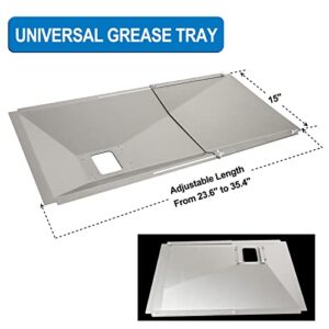 Uniflasy Grill Heat Plate and Grease Tray with Catch Pan Replacement for Dyna-Glo DGH450CRP, Heat Plates for Dyna-Glo 4 Burner Grill