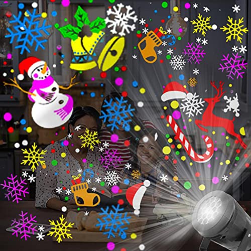 Holygloomy Christmas Projector Lights Outdoor, Christmas Snow Projector Light with 16 HD Multi-Festival Patterns LED Christmas Outdoor Projector Lights for Holiday House Birthday Party, 6498789