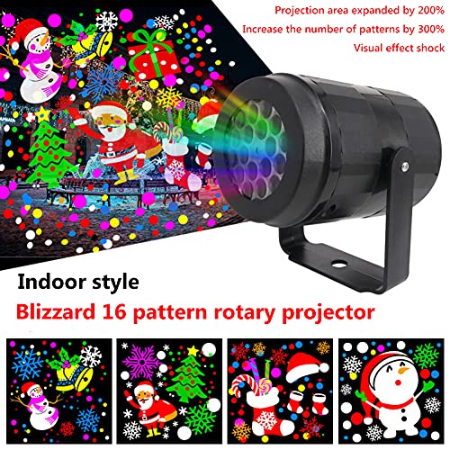 Holygloomy Christmas Projector Lights Outdoor, Christmas Snow Projector Light with 16 HD Multi-Festival Patterns LED Christmas Outdoor Projector Lights for Holiday House Birthday Party, 6498789