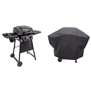 char-broil classic 280 2-burner liquid propane gas grill with side burner & char broil performance grill cover, 2 burner: medium