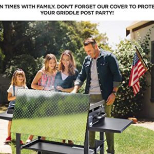 flybold Griddle Cover 36" Works for Blackstone Waterproof Diamond Plated Lightweight Aluminum Hard Top Lid with Stainless Steel Handle for Outdoor BBQ Hood Blackstone Griddle Accessories