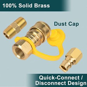 GASPRO 2 Pieces Grill Connectors & Hoses Accessories - 24 FT Natural Gas Hose with 3/8 Male Flare Quick Connect/Disconnect & 3/8 Inch Natural Gas Quick Connect Fittings for BBQ Gas Grill