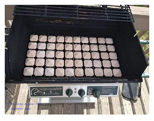  Efficient Radiates Heat -Reusable Ceramic Briquettes, Replacement for Lynx L27 Gas Grill,50 Pieces, 2 " by 2 " Each