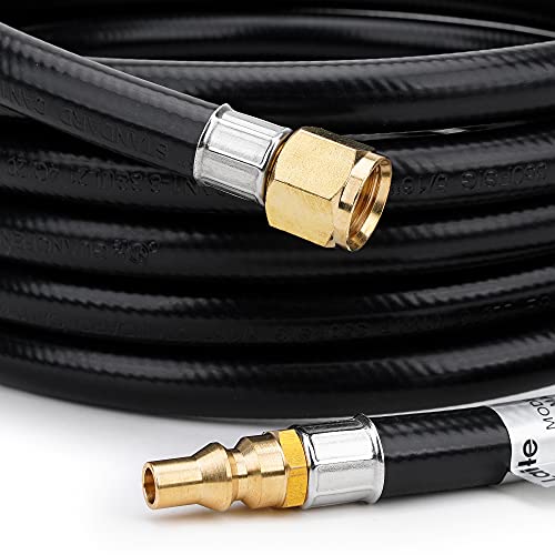 Stanbroil 12 Feet RV Connection Hose, 3/8 Female Flare x 1/4 Full Flow Quick-Connect Male Plug