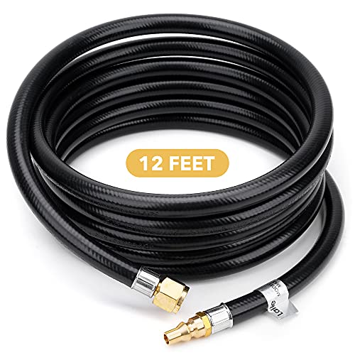 Stanbroil 12 Feet RV Connection Hose, 3/8 Female Flare x 1/4 Full Flow Quick-Connect Male Plug