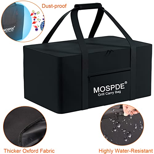 MOSPDE Grill Carry Bag Fits for Weber Q1200 Q1000 Propane Gas Grill, Portable Grill Carrying Bag for Q1400 Electric Grill, 600D Heavy Duty Water-Resistant Griddle Carry Bag for Camping and Barbecue