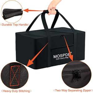 MOSPDE Grill Carry Bag Fits for Weber Q1200 Q1000 Propane Gas Grill, Portable Grill Carrying Bag for Q1400 Electric Grill, 600D Heavy Duty Water-Resistant Griddle Carry Bag for Camping and Barbecue