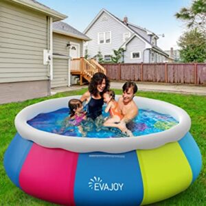 Swimming Pool, EVAJOY 10ft ×30in Above Ground Pool Easy Set, Blow Up Pool Kiddie Pool Inflatable Top Ring Swimming Pools for Adults Family Backyard Outdoor with Pool Cover