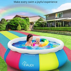 Swimming Pool, EVAJOY 10ft ×30in Above Ground Pool Easy Set, Blow Up Pool Kiddie Pool Inflatable Top Ring Swimming Pools for Adults Family Backyard Outdoor with Pool Cover