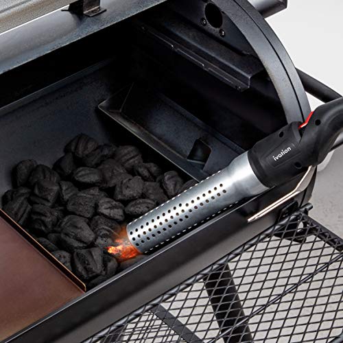 Ivation Electric Charcoal Starter with Built-in air Blower, Fast 60-Second Charcoal Lighter, Quickly & Easily Ignite BBQ Smoker Grill Without Lighter Fluid or Matches