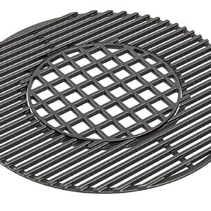 QuliMetal 8835 Cast Iron Gourmet BBQ System Cooking Grate for Weber 22.5 inches One-Touch Silver, Bar-B-Kettle, Master-Touch and One-Touch, 22 1/2 Inch Weber Performer and Premium Charcoal Grill