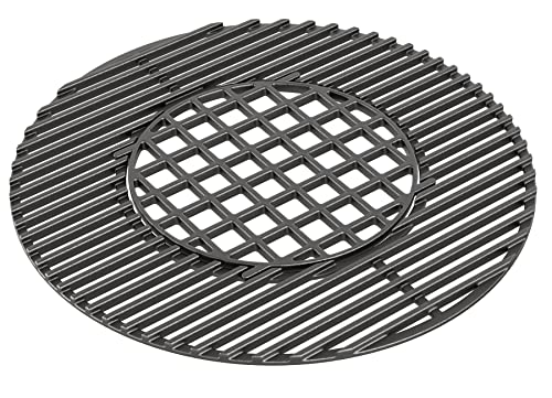 QuliMetal 8835 Cast Iron Gourmet BBQ System Cooking Grate for Weber 22.5 inches One-Touch Silver, Bar-B-Kettle, Master-Touch and One-Touch, 22 1/2 Inch Weber Performer and Premium Charcoal Grill