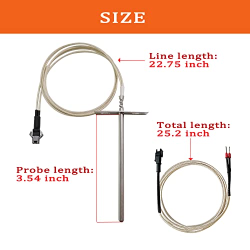 Replacement RTD Temperature Probe Sensor for Most Pit Boss 700& 820 Series Wood Pellet Smoker Grills, RTD High-Temperature Meat Barbecue Probe Sensor