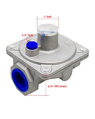 Natural Gas Pressure Regulator, Propane Regulator with 3/4" FNPT Thread 1/2 PSIG Inlet Pressure 4"-10" WC Outlet Pressure, Lp Gas Regulators for Natural Gas and Propane