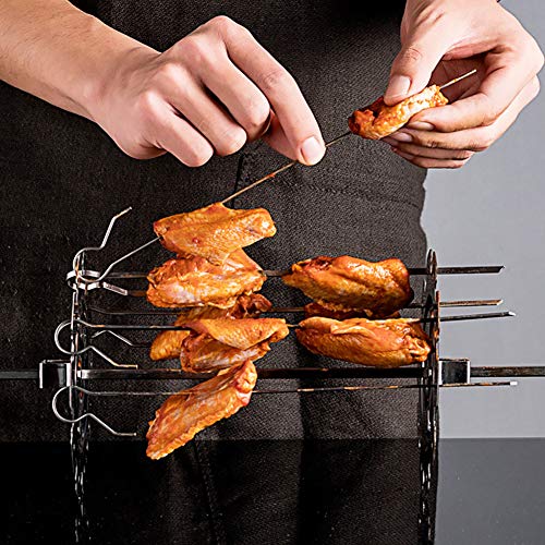 BNYTXV BBQ Steel Metal Roaster Rotisserie Skewers Needle Cage Oven Kebab Maker Grill