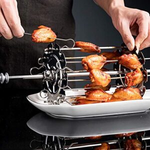 BNYTXV BBQ Steel Metal Roaster Rotisserie Skewers Needle Cage Oven Kebab Maker Grill