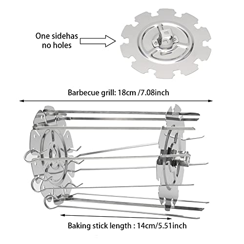 BNYTXV BBQ Steel Metal Roaster Rotisserie Skewers Needle Cage Oven Kebab Maker Grill