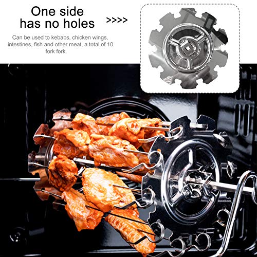 BNYTXV BBQ Steel Metal Roaster Rotisserie Skewers Needle Cage Oven Kebab Maker Grill