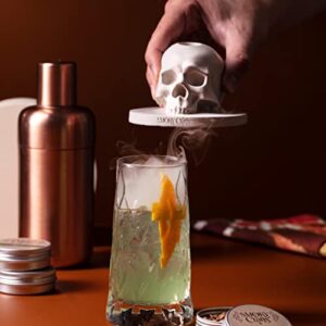 Whiskey Smoker Kit for Your Home Bar - All in One Cocktail Smoker Kit with Torch - Bourbon Smoker Kit - Smoky Crafts Drink Smoker Infuser Kit comes with Skull-Shaped Smoke Infuser, 3x Wood Chips and Torch (Without Butane)